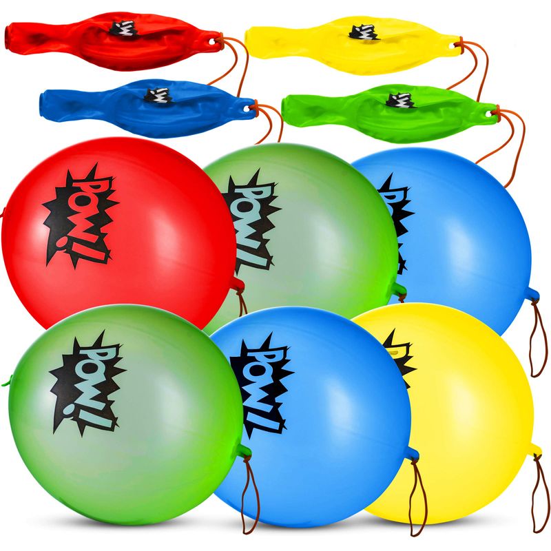 Superhero Punch Balloons - Pack of 24 Bulk, Large Punching Balls, Pow ...