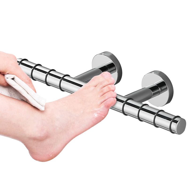 Sanliv Shower Foot Rest,Chrome Shower Foot Rest for Shaving Legs,Wall ...