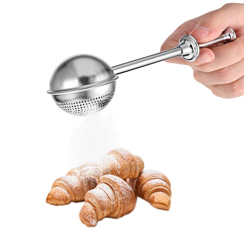 Flour Duster, Stainless Steel Flour Sifter for Baking, One Handed ...