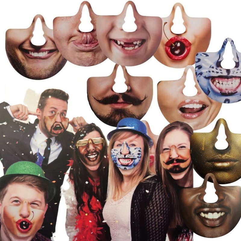 Bada Bing Set of 15 Nose Masks Party Mask Faces for Adults Face Mask ...