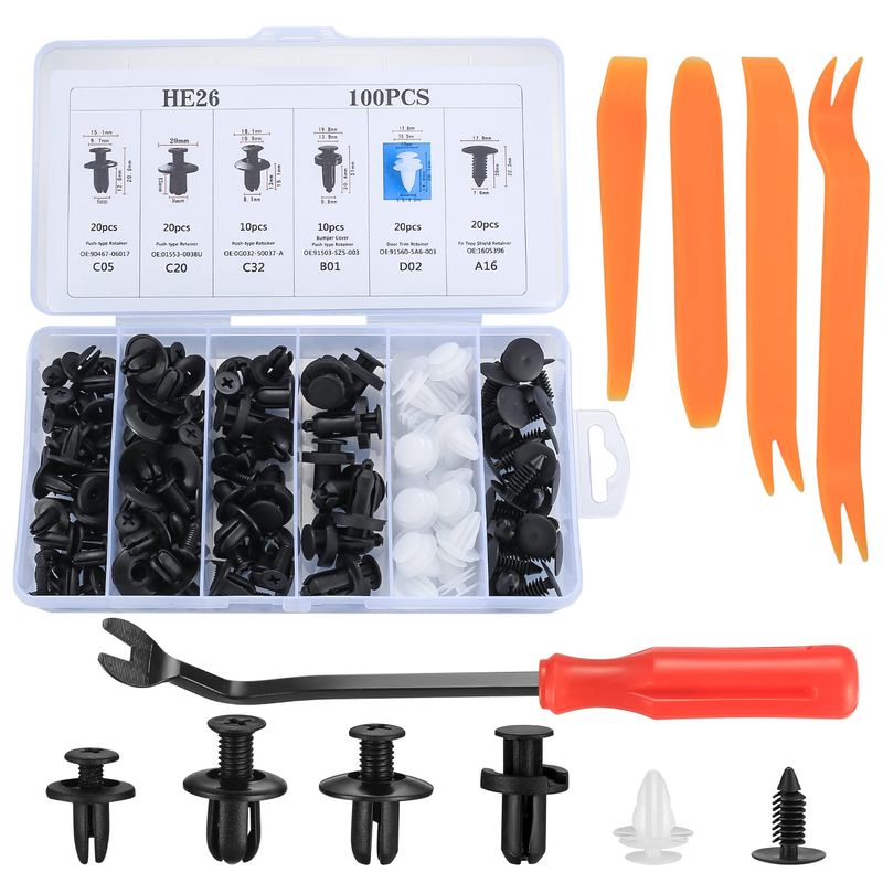 Xiaheipi 105 Pcs Car Body Trim Clips Assortment, Universal Car Retainer ...