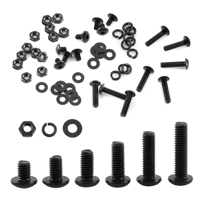 M3 Screws with Nuts and Washers Assortment Set, 300 Pcs Hex Socket Head ...