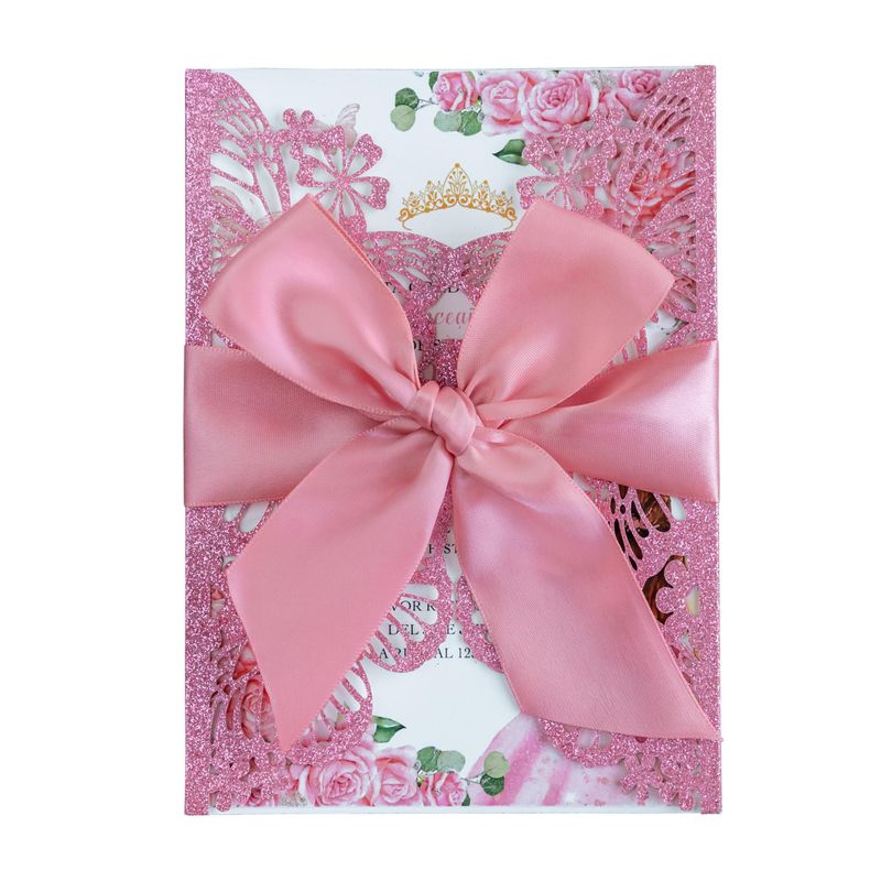 FEIYI 20 PCS 5.12x7.2 Butterfly Quinceanera Invitation, Laser Cut ...