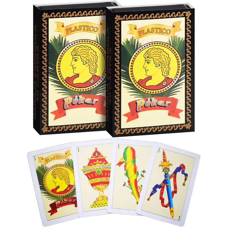 CDBXRA 2 Decks Spanish Playing Cards Cartas Españolas, Baraja Española ...