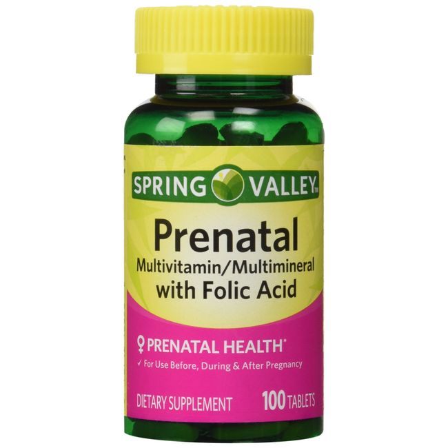 Spring Valley - Prenatal, Multivitamin, Multimineral, 100 Tablets w ...
