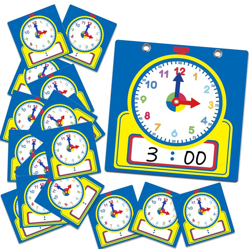 Junkin 25 Pcs Teaching Clock Kit, Clocks Practice Clocks for Kids ...