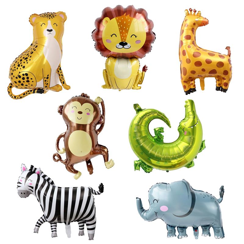 7 Pack Jungle Balloons Safari Animal Balloons Mylar Aluminum Foil ...