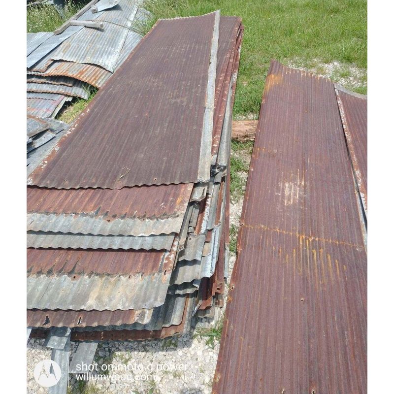 FULL SHEET RECLAIMED METAL BARN ROOFING TIN (T1) Cut in half for ...