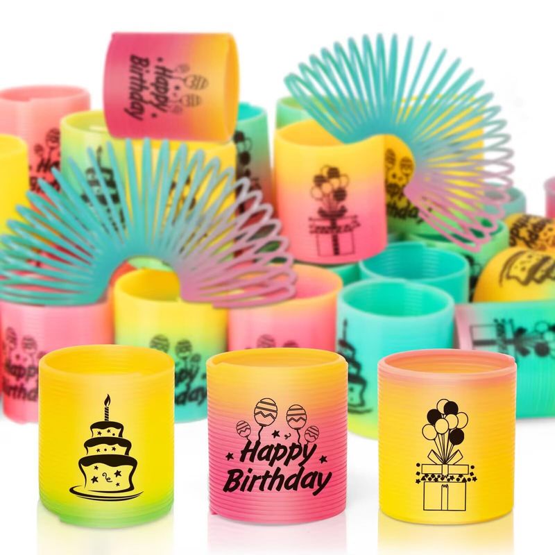 CLEVERZONE 36 Pack Spring Rainbow Magic Fidget Stress Coil Mini Springs ...