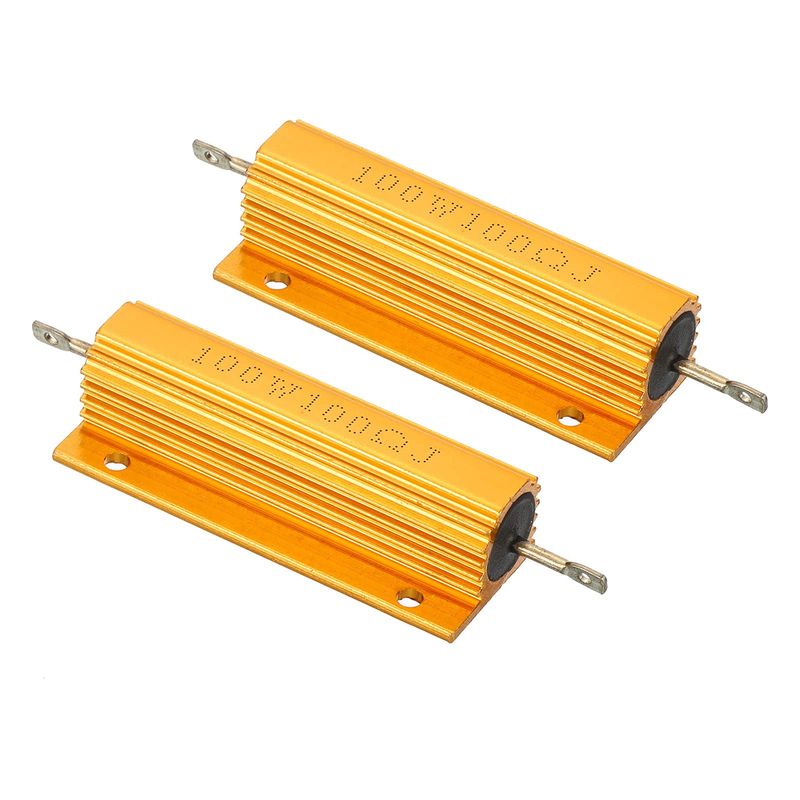 PATIKIL 100W 100 Ohm Aluminum Shell Resistor 2pcs Aluminum Housing ...