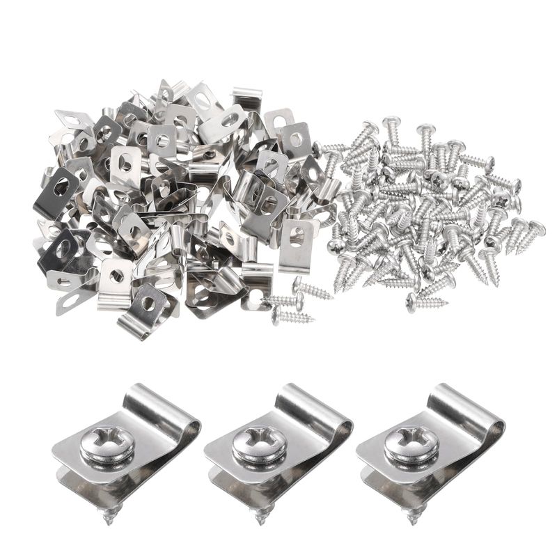 sourcing map 100pcs Wire Fence Clips 0.12" Stainless Steel Fence Wire ...