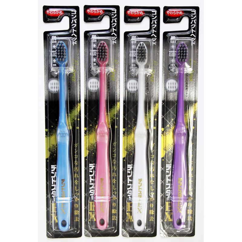 Inada Brush Dent Star EX Compact Head, Soft, Set of 4, Toothbrush ...