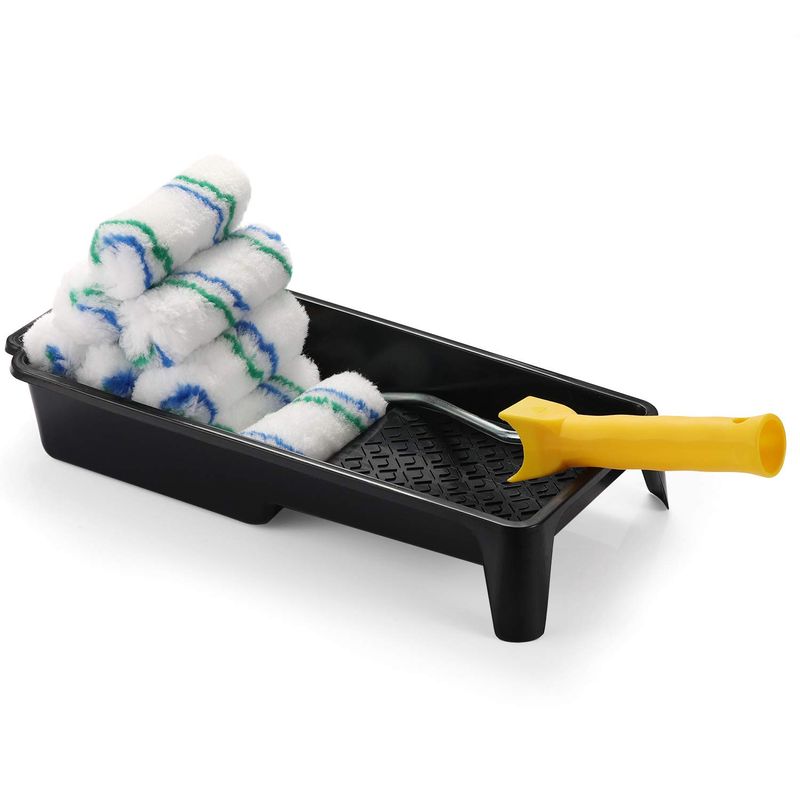 4 Inch Paint Roller Set - Mini Roller, Tray, Frame & Covers (12 Piece ...
