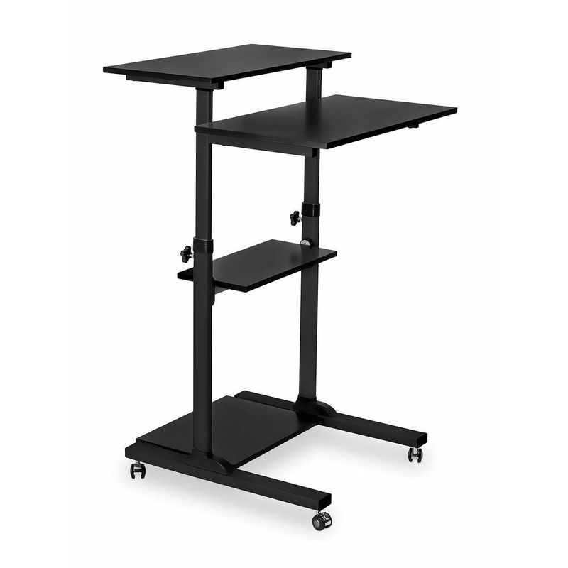 Mount-It! Mobile Stand Up Desk | Height Adjustable Computer Rolling Cart | Black - Online ...