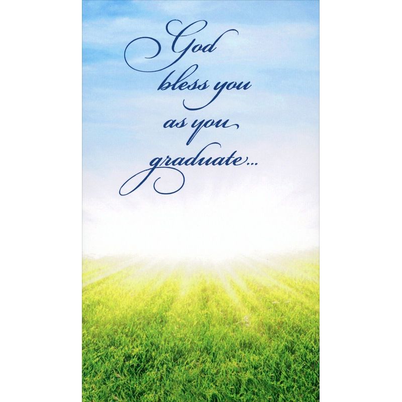 Religious GRADUATION Card with Gift Insert, God Bless by American ...