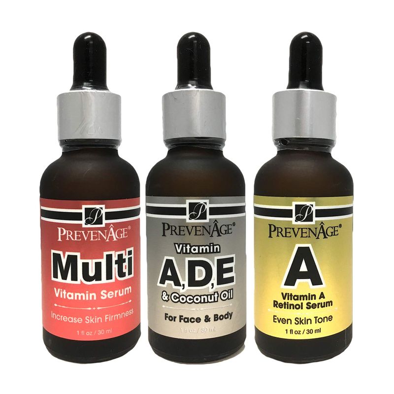 Top Vitamin Oil Set - Best 3 Serums - Vitamin A, Vitamin ADE + Coconut ...