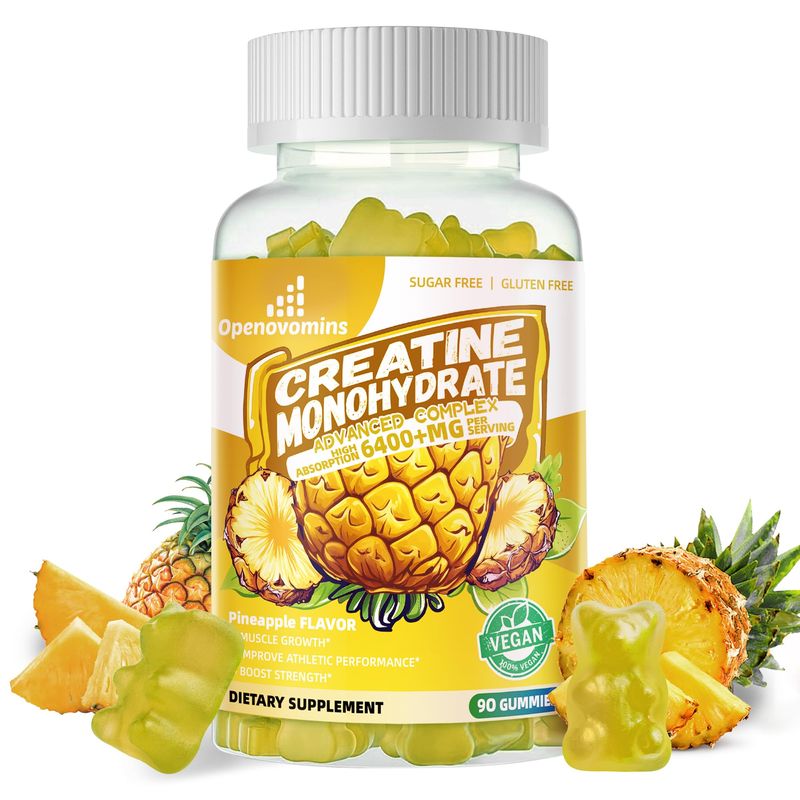 Creatine Monohydrate Gummies Complex 6400mg for Men & Women -Advanced Formula W/L-Taurine ...