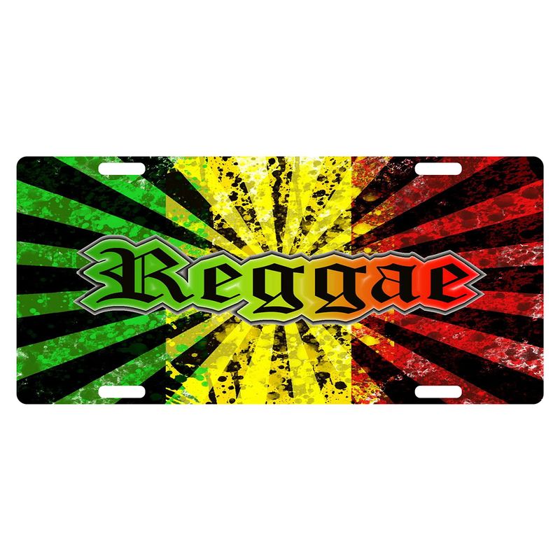 RASTA Flag Colors Custom License Plate Rastafarian Emblem Reggae ...