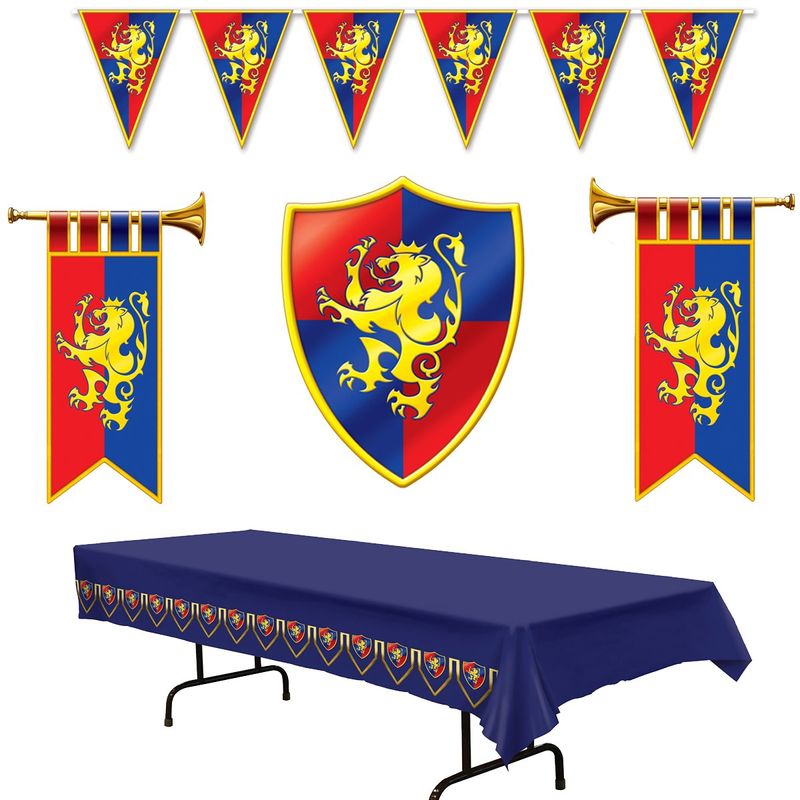 Medieval Party Decorations - Cardboard Herald Trumpets and Crest ...
