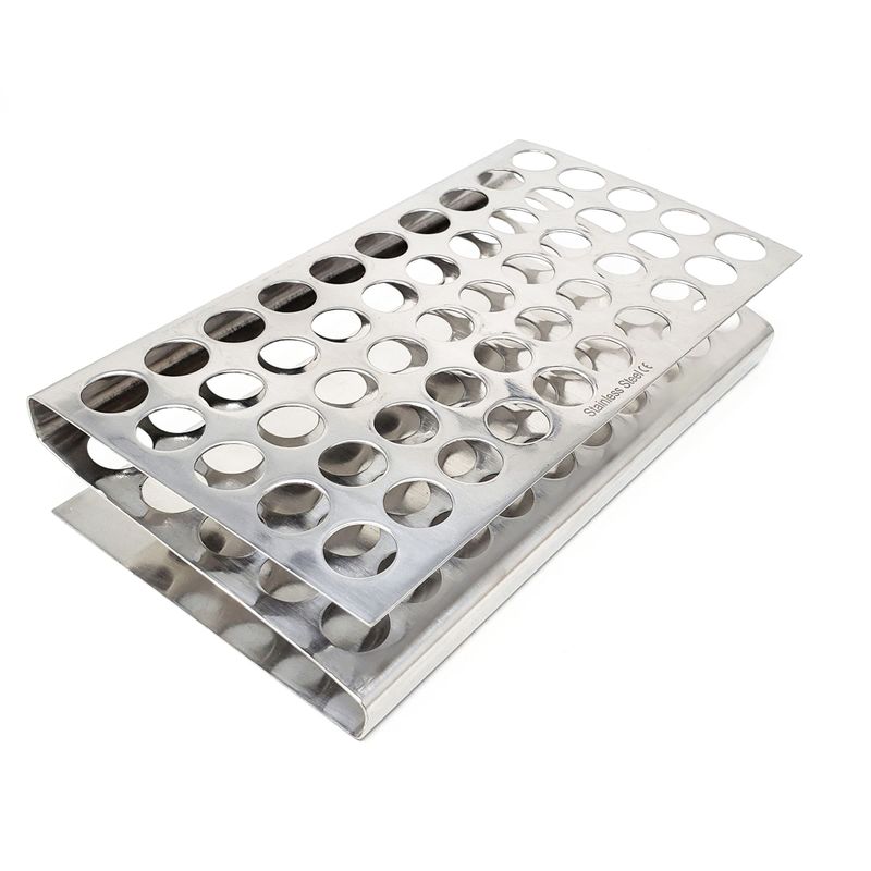 A2Z Stainless Steel Test Tube Rack Holder with 50 Vents Z Shaped Pipe ...
