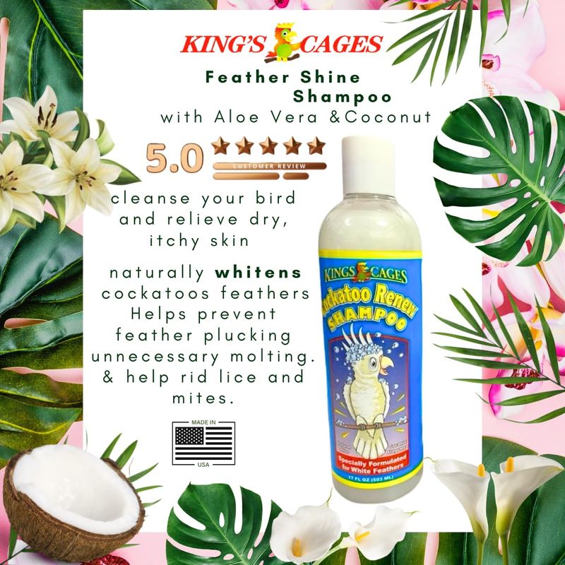 King's Cages Cockatoo Renew Shampoo 17 oz with Aloe Vera and Coconut ...