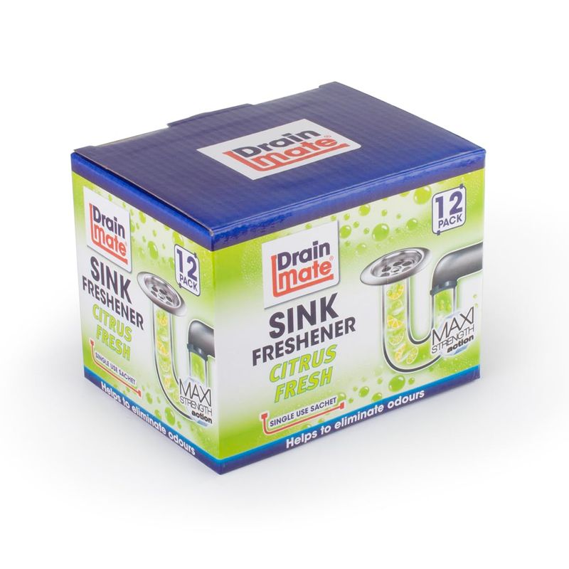Drain Mate Plug Hole, Sink and Drain Freshener - 12 Sachets - Leaves ...