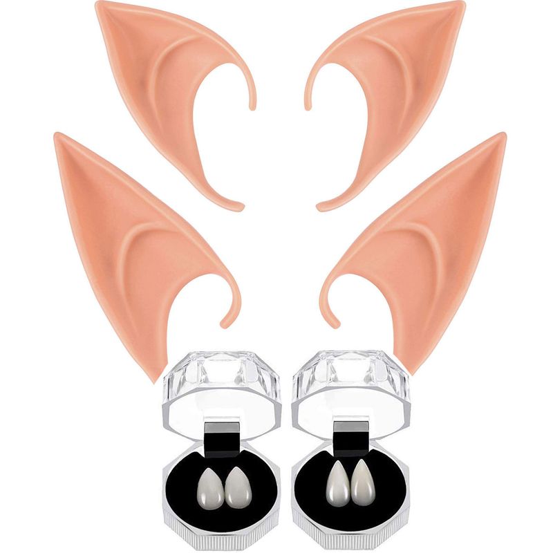 Geek-M Vampire Fangs Teeth+Latex Elf Ears,Fairy Pixie Soft Ear ...