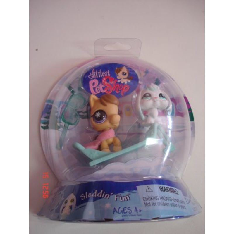 Hasbro Littlest Pet Shop Chilliest Pet Pair Sleddin Fun (Brown Pony and ...