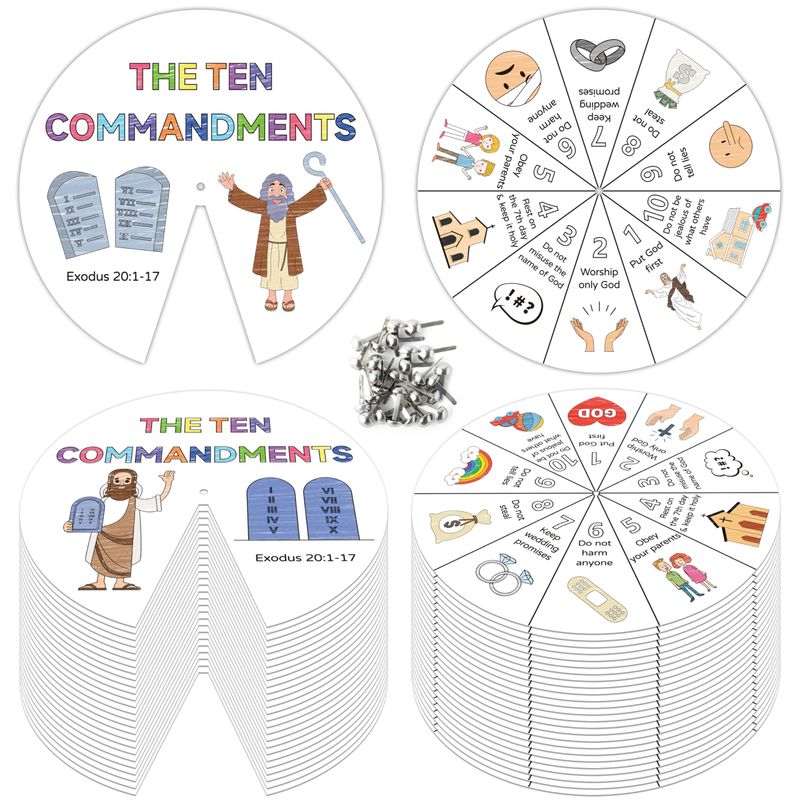 COcnny Ten Commandments Coloring Craft - 24 Sets Color Your Own ...