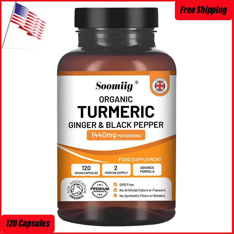 Turmeric Ginger &Black Pepper Capsules of Natural Pure Organic Herbal ...