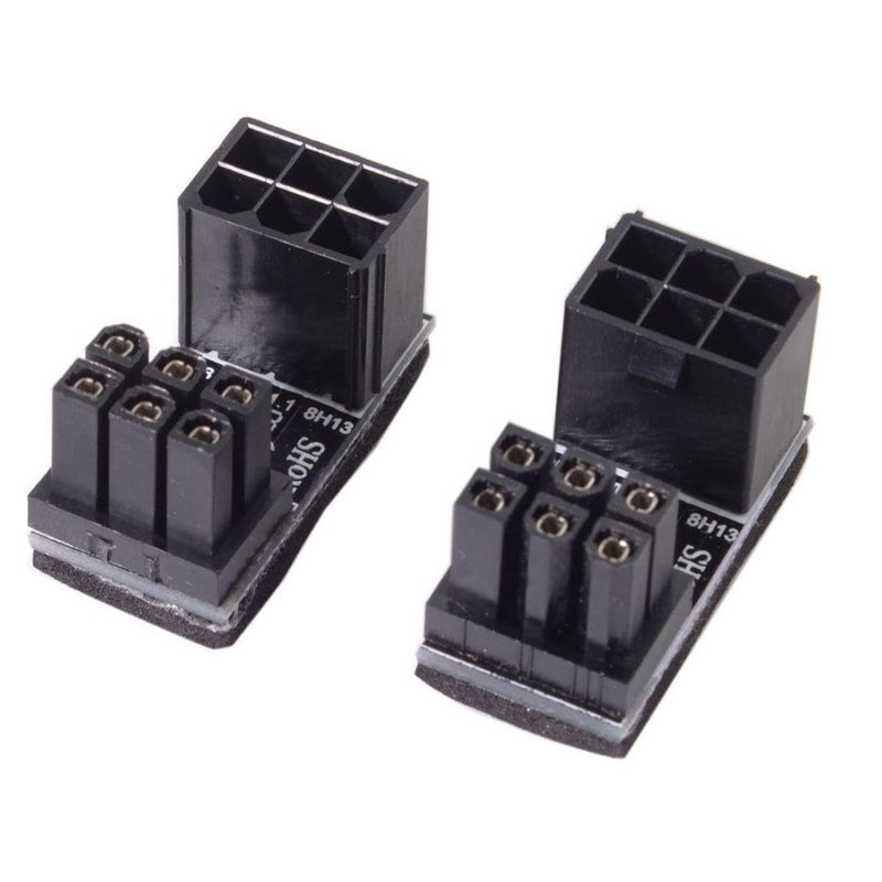 chenyang 2 Pack ATX 6Pin 180 Degree Angled Power Connector Adapter for ...