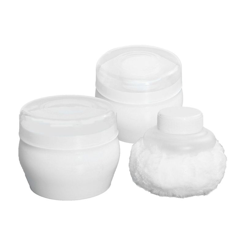 FRCOLOR Baby Powder Puff Set of 2 Powder Case Container Talcum Powder ...