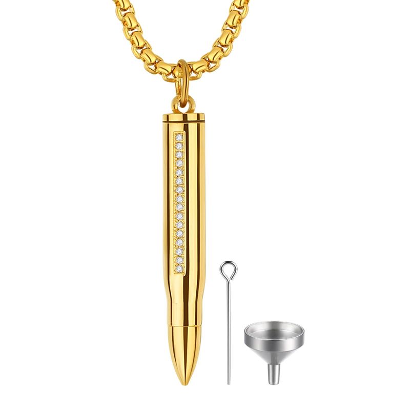 [Flongo] Ashes Pendant Memorial Bullet Necklace Urn Small Urn Ashes ...