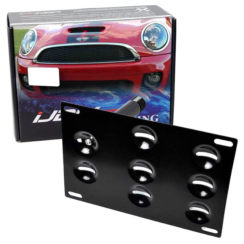 iJDMTOY No Drill Front Bumper Tow Hook License Plate Mounting Bracket ...