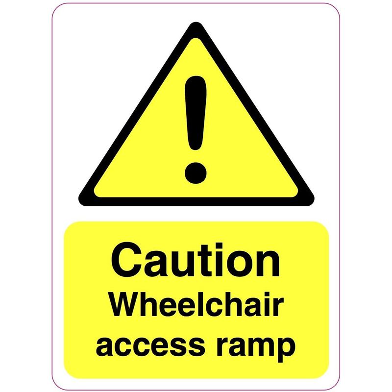 CAUTION WHEELCHAIR ACCESS RAMP health and safety vinyl sticker 150 x ...