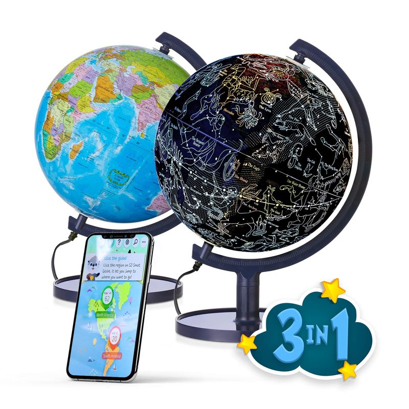 SJSMARTGLOBE Globe for Kids Learning - Interactive Learning with LED ...