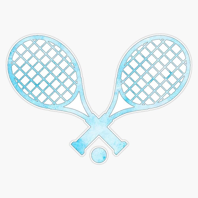 Tennis Racket Light Blue Sticker Vinyl Waterproof Sticker Decal Car ...
