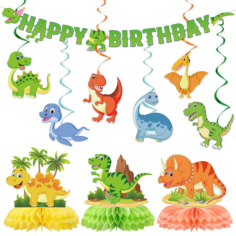 Hokinaa Dinosaur Birthday Party Decorations - 10 Pcs Watercolor ...