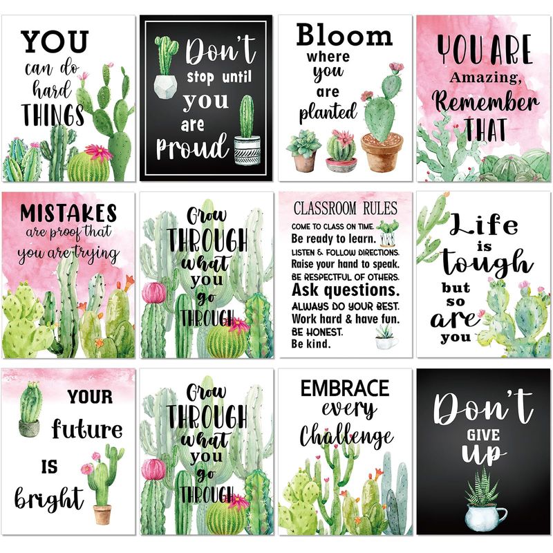Sepamoon 12 Pcs Classroom Decor Motivational Posters for Classroom ...