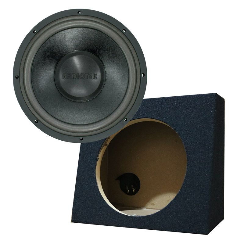 AUDIOTEK 1000 Watts Max Power 12" Car Subwoofer & 12" Vented Car Van ...