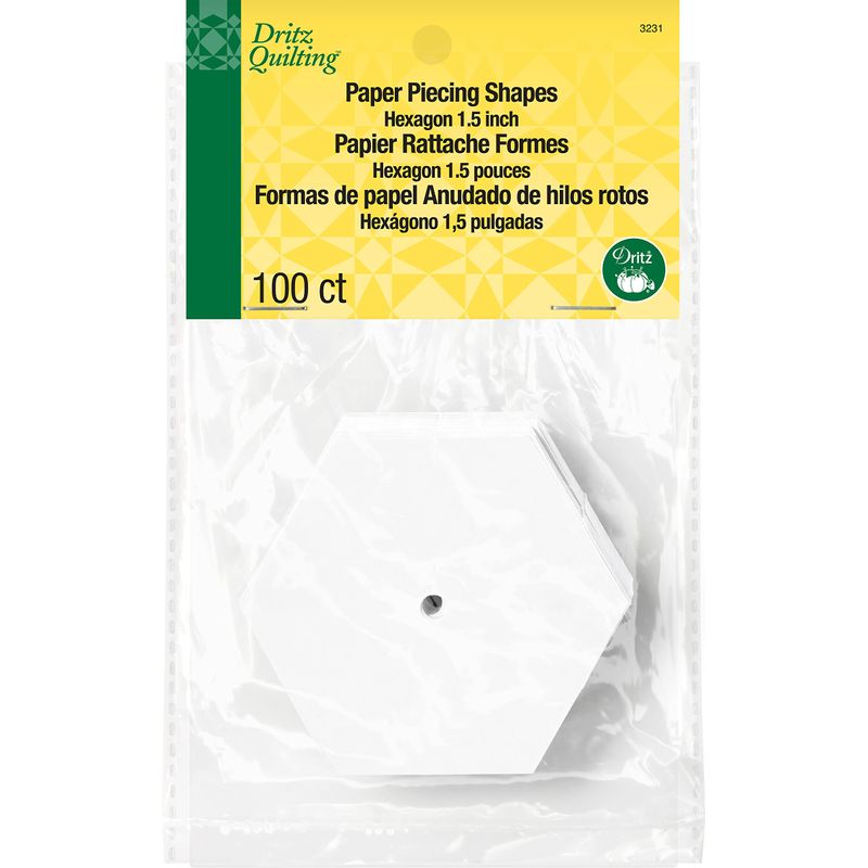 Dritz Quilting 3231 Paper Piecing Shapes, Hexagon, 1-1/2-Inch (100-Count), White - Online ...