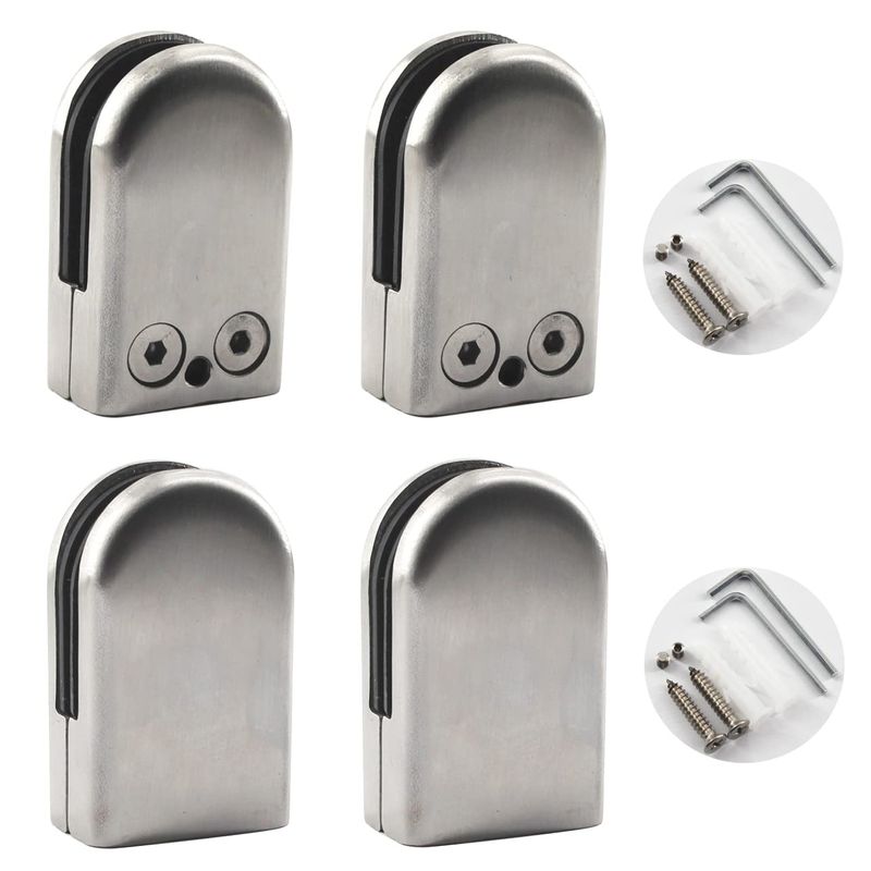 Stainless Steel Adjustable Glass Clamp for 10-12mm Glass, Round Glass ...