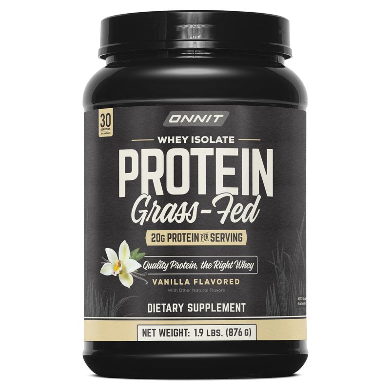 ONNIT Grass Fed Whey Isolate Protein - Vanilla (20 Servings) - Online ...