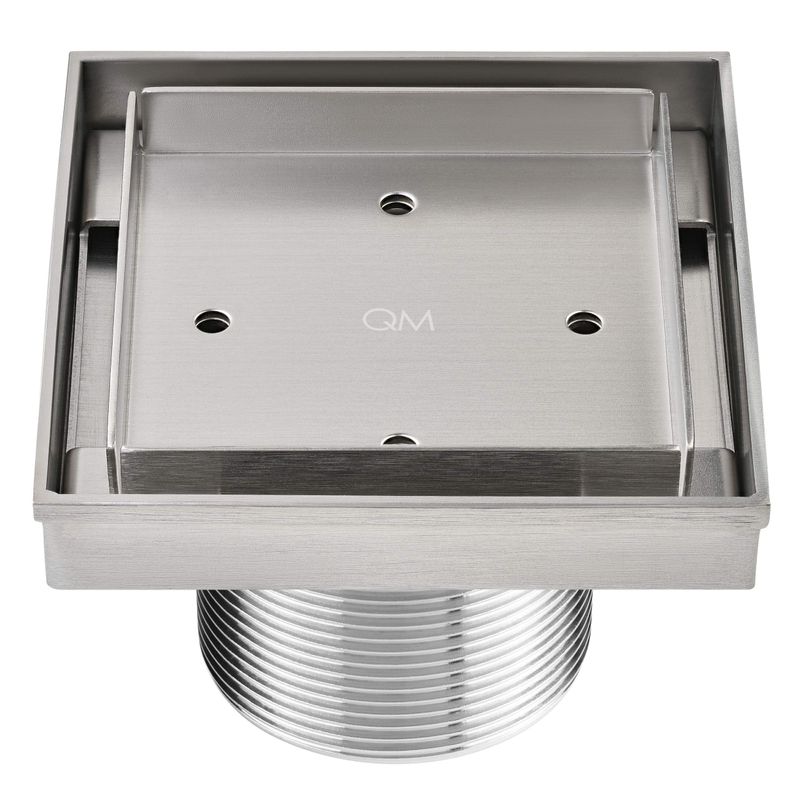 QM Square Tile Insert Shower Drain, Base and Grate made of 100% ...