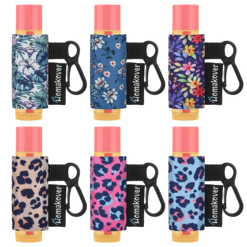 6 Pack Compact Clip-On Chapstick Holder Premium Release Clip Neoprene ...