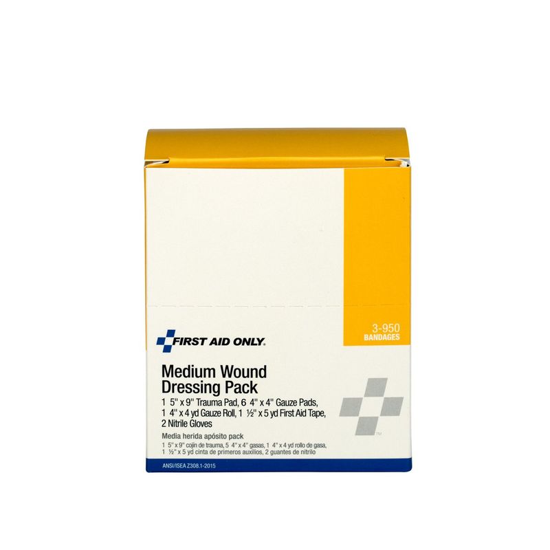 First Aid Only 3-950 10 Piece Medium Wound Dressing Kit, For 25 Person ...