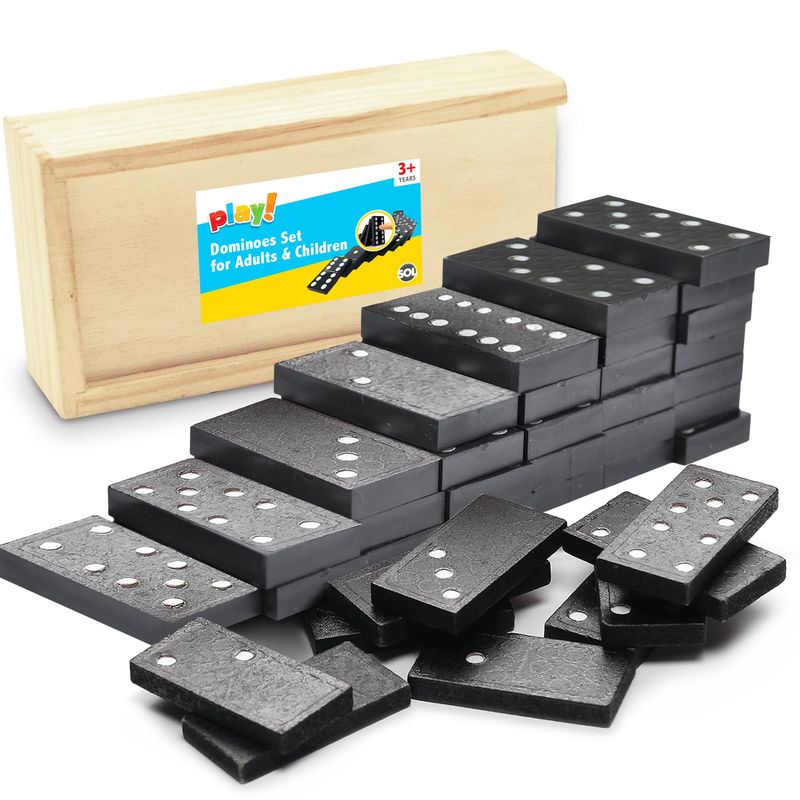 SOL 28pk Dominoes Set for Adults or Children, Educational Traditional ...