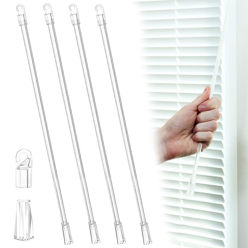 4Pcs Blind Wand Vertical Blinds Rod Replacement Parts PVC Blind Wand ...