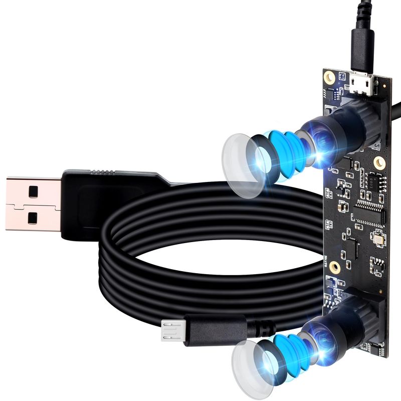 Dual Lens USB Camera Module 1080p 3D Stereo VR HD Binocular Lightburn ...