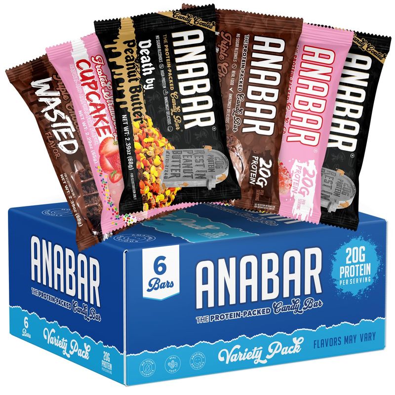 Anabar Protein Bar, The Sampler Pack, The Protein-Packed Candy Bar ...